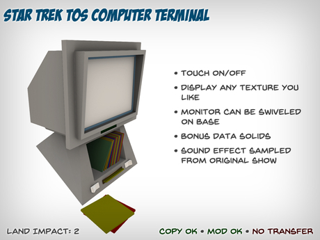Second Life Marketplace - Star Trek Computer Terminal (TOS)